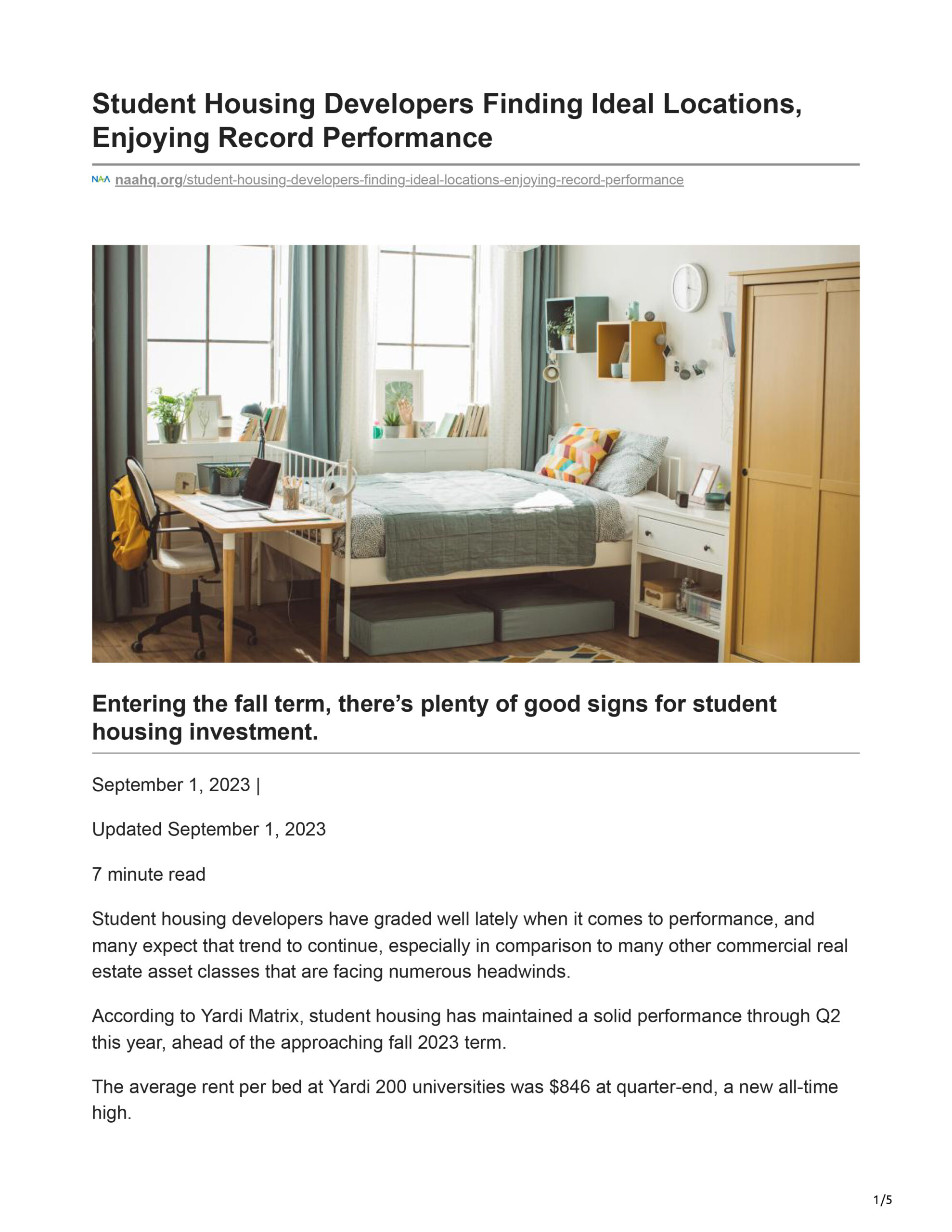 Student Housing Developers Finding Ideal Locations, Enjoying Record Performance - Vertically Built